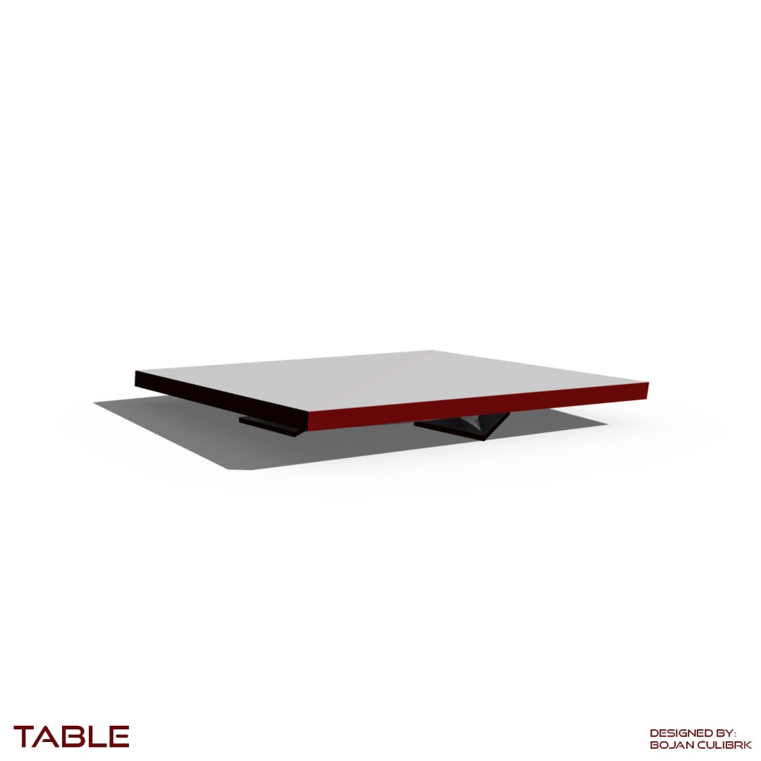 3d Triangular Table Set Model