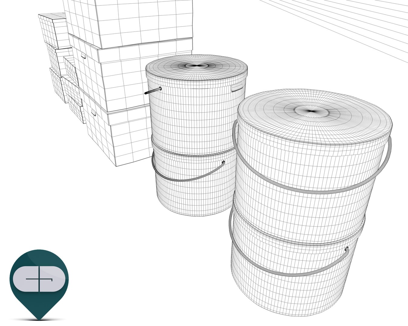 3d Boxes Interior Set Model