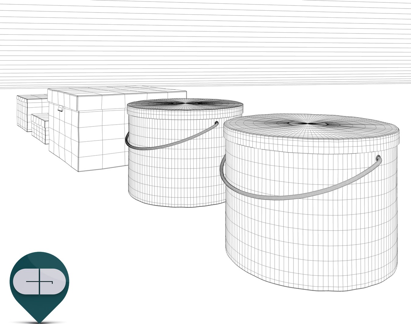 3d Boxes Interior Set Model