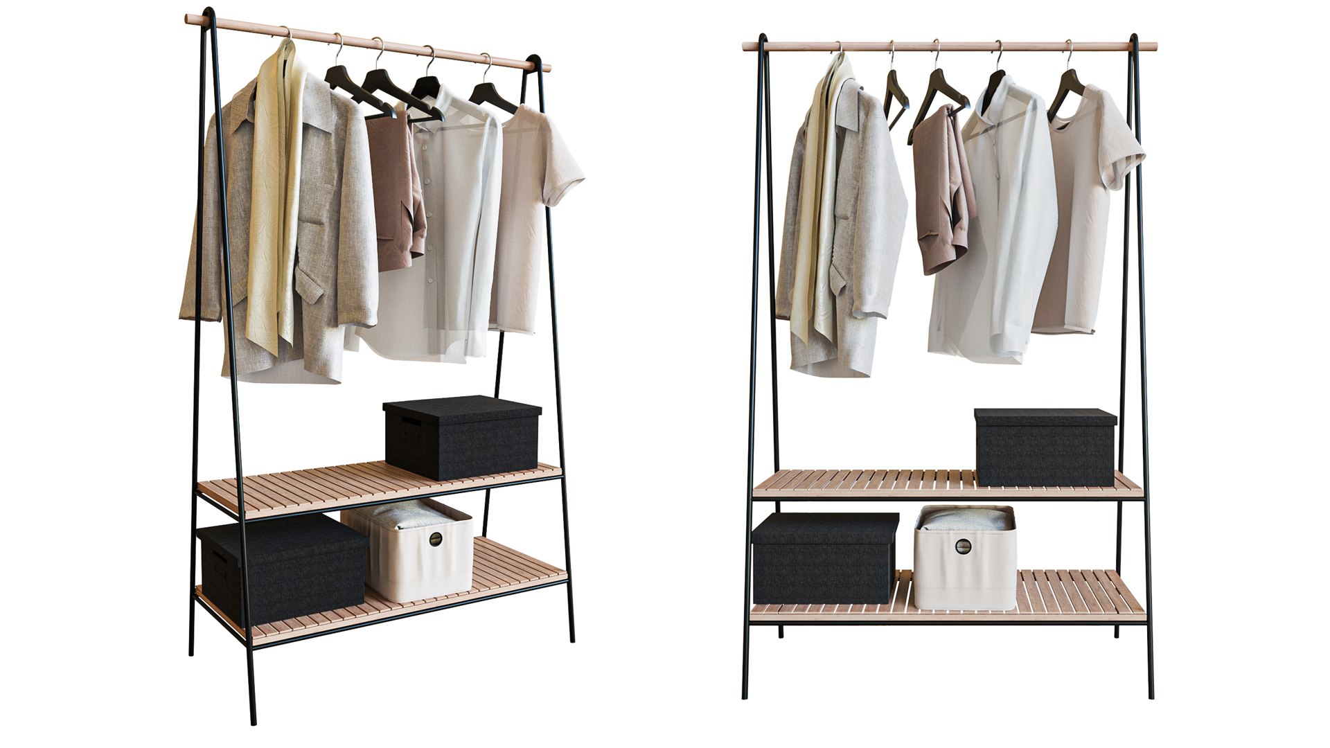 3D ACACIA Kledingrek Zwart Model - TurboSquid 1821580