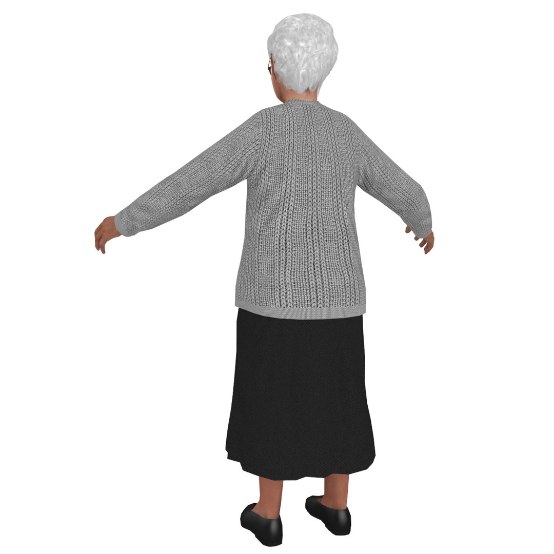 3D old woman model - TurboSquid 1310733
