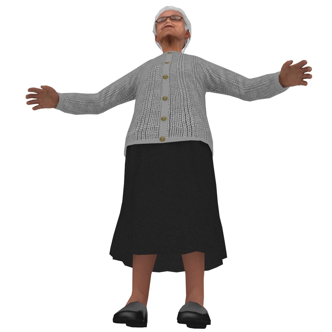 3D old woman model - TurboSquid 1310733