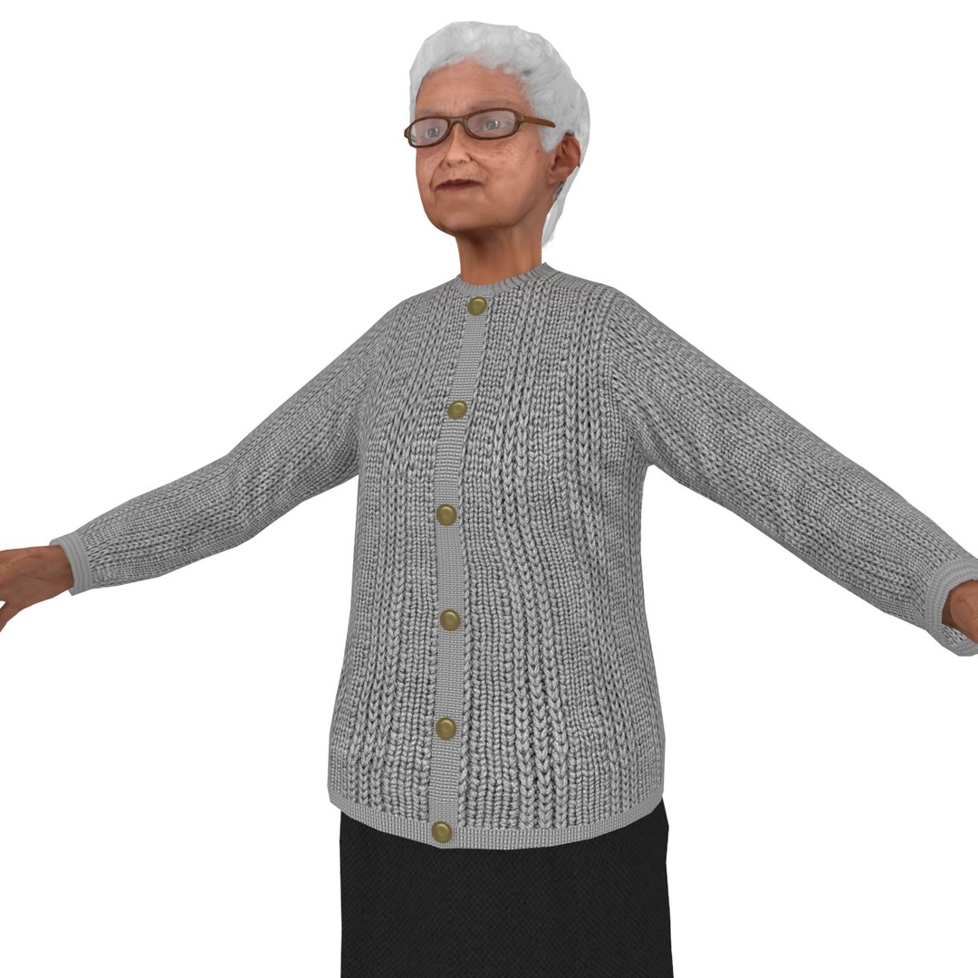 3D old woman model - TurboSquid 1310733