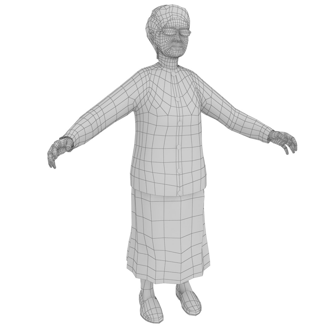 3D old woman model - TurboSquid 1310733