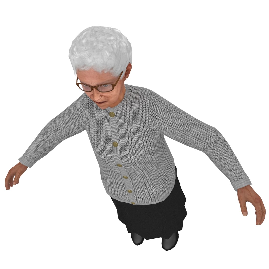 3D old woman model - TurboSquid 1310733