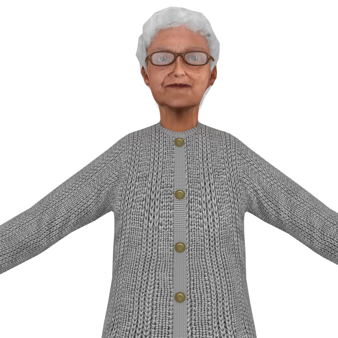 3D old woman model - TurboSquid 1310733