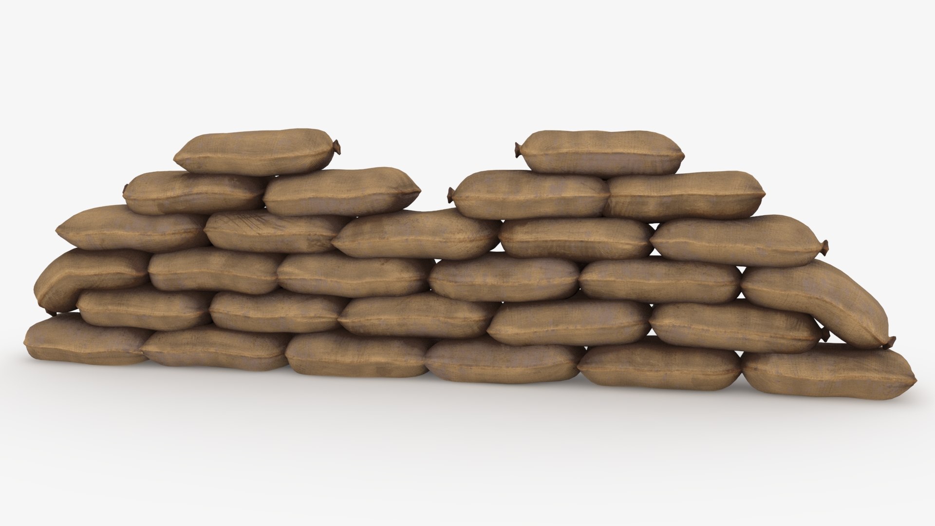 3D Model Sand Bag Wall 01 - TurboSquid 2341494