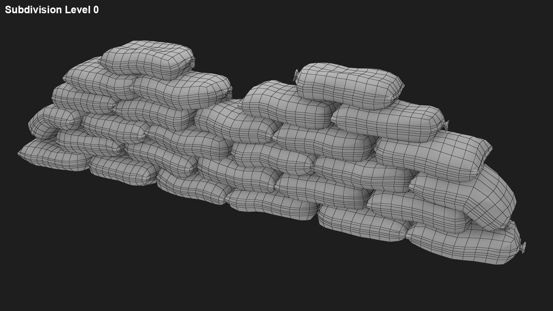 3D Model Sand Bag Wall 01 - TurboSquid 2341494