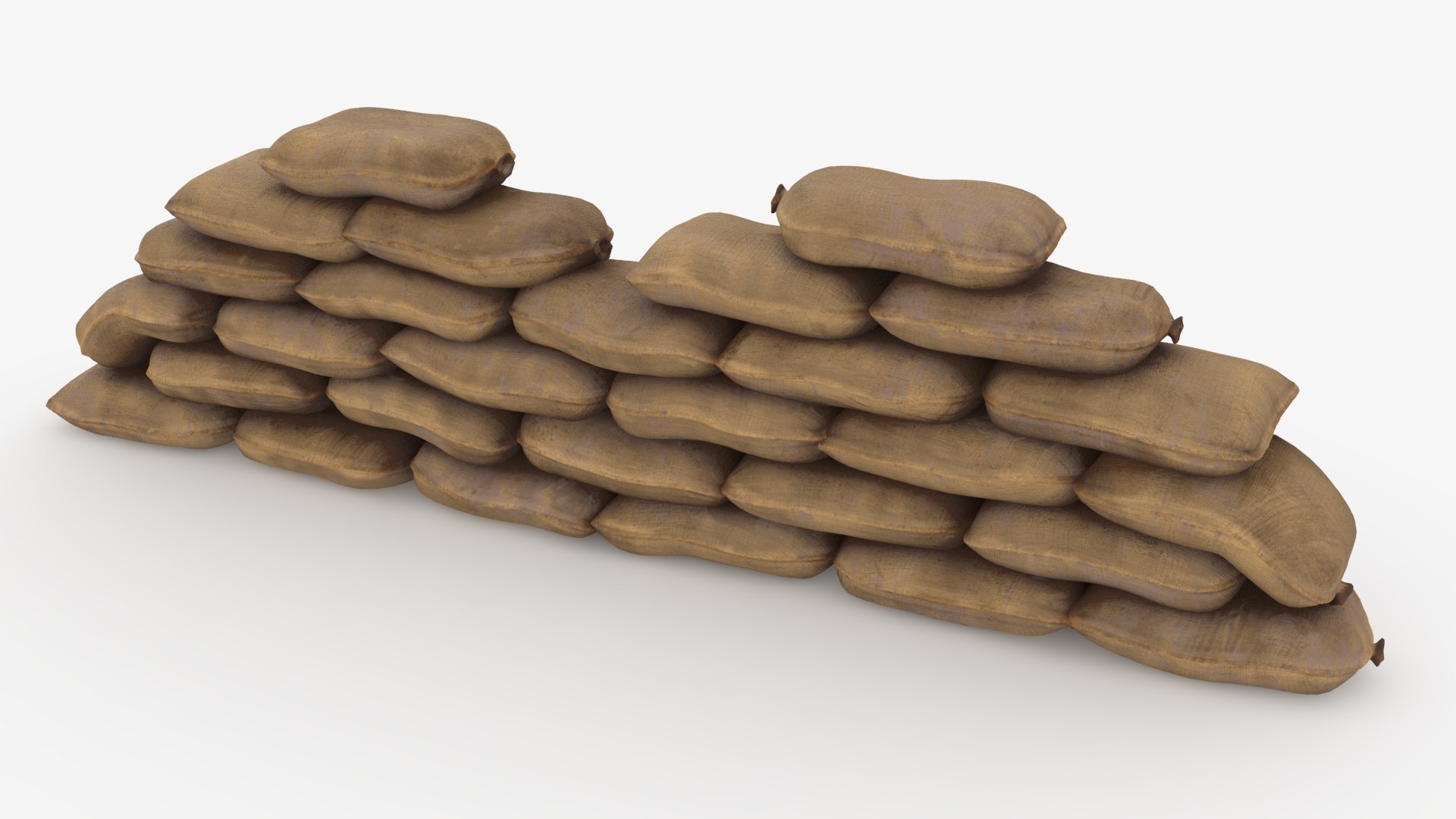 3D Model Sand Bag Wall 01 - TurboSquid 2341494