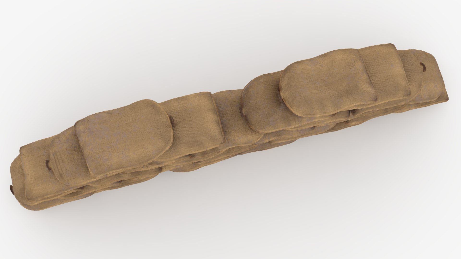 3D Model Sand Bag Wall 01 - TurboSquid 2341494