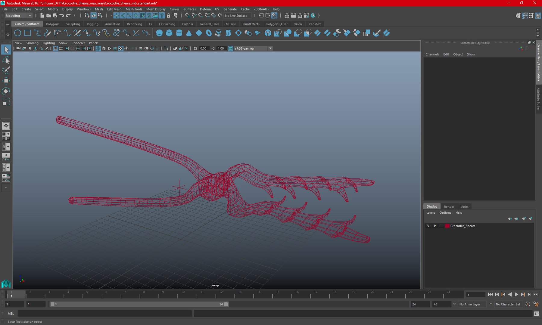 3D Model Crocodile Shears - TurboSquid 2244502