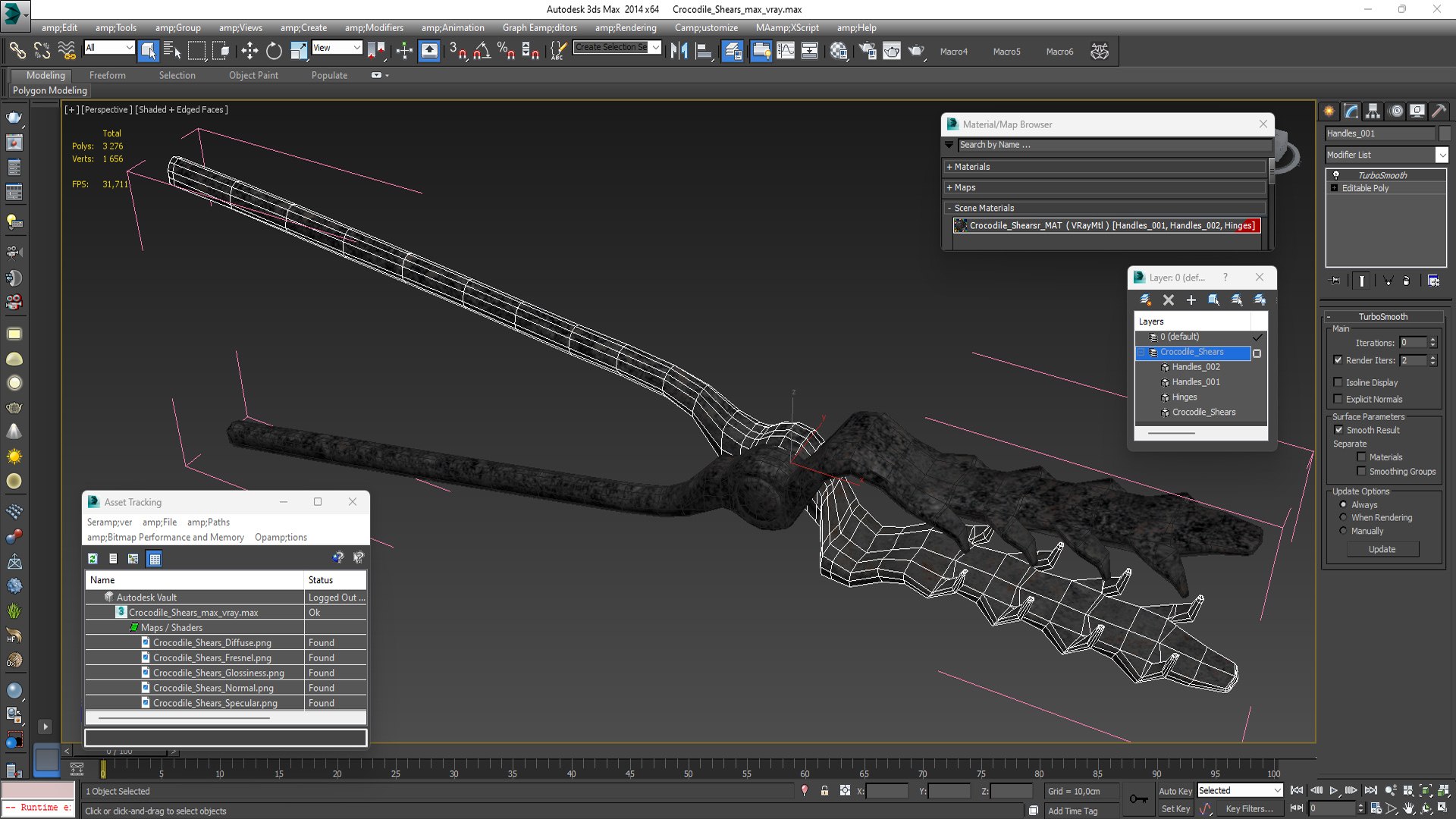 3D Model Crocodile Shears - TurboSquid 2244502