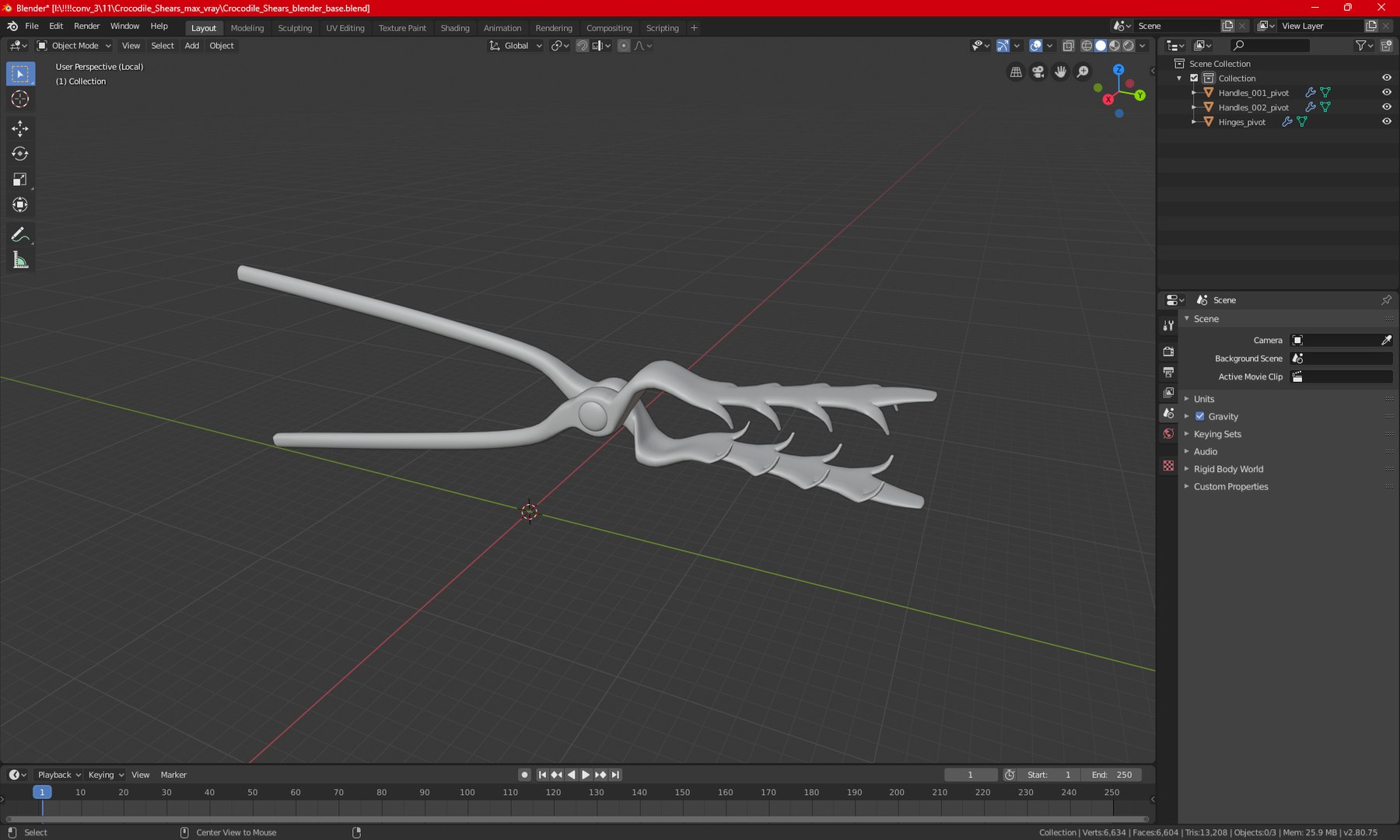 3D Model Crocodile Shears - TurboSquid 2244502