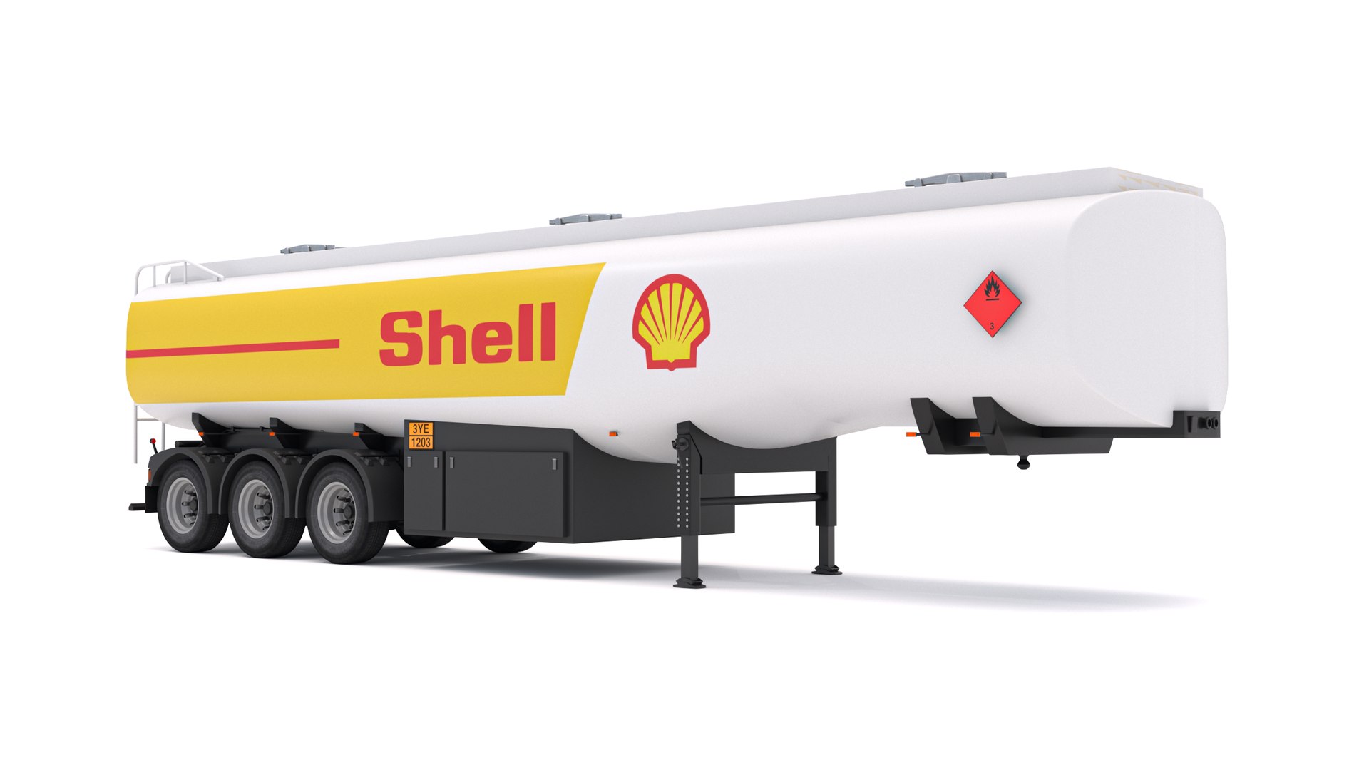 Shell Fuel Semi Tank Trailer 3D Model - TurboSquid 2331583