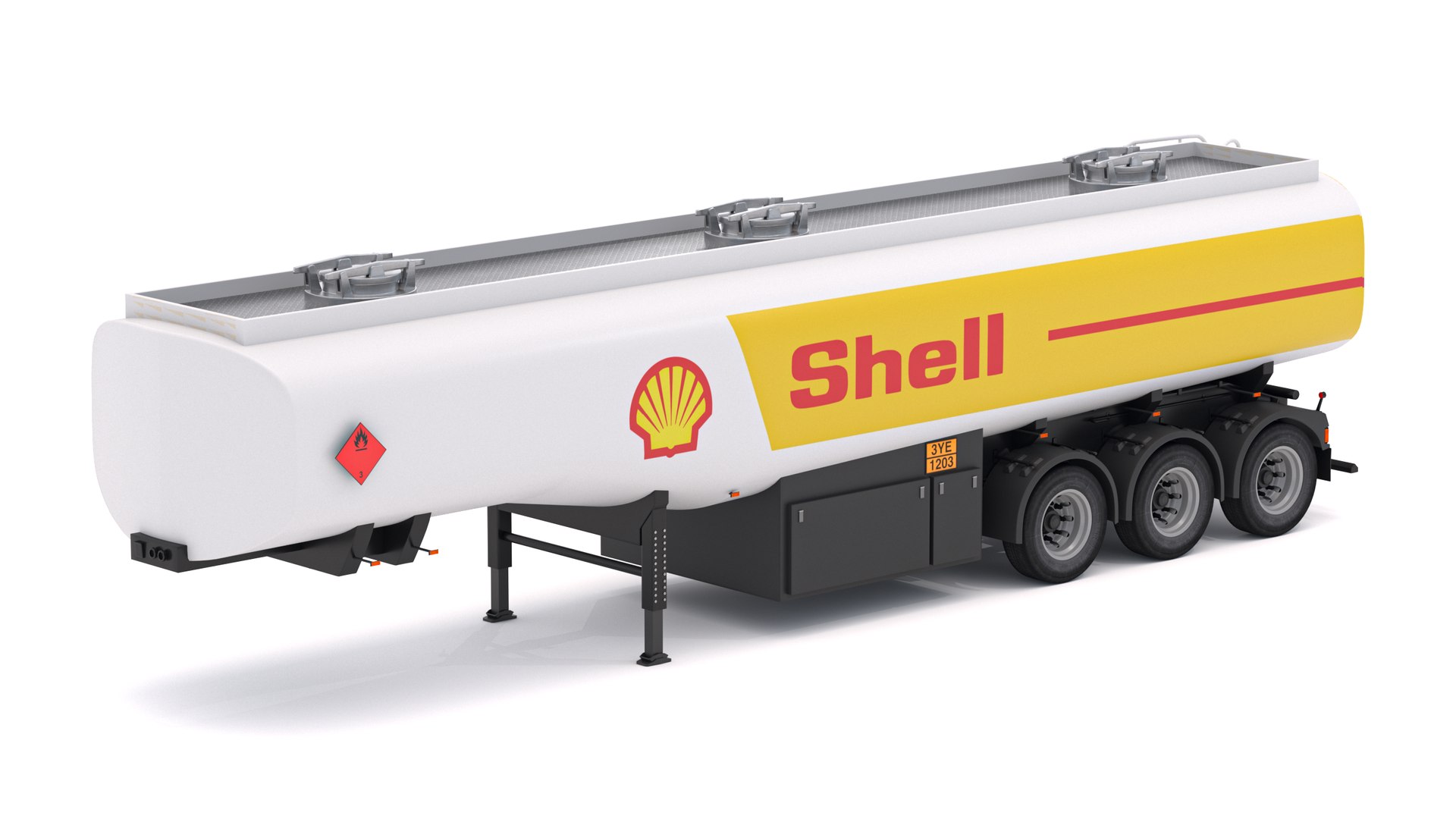 Shell Fuel Semi Tank Trailer 3D Model - TurboSquid 2331583