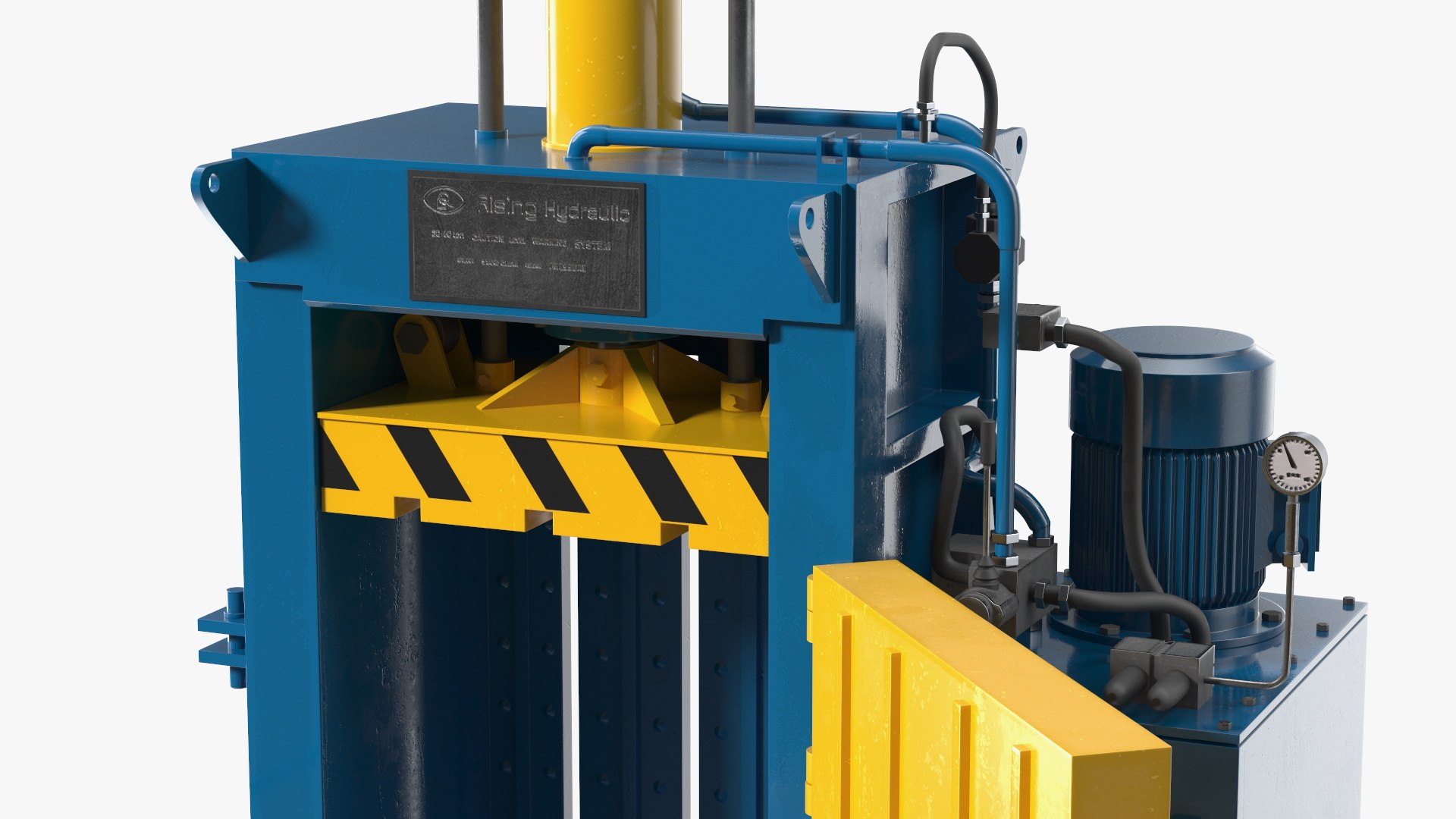 Bailing Machine Blue With Cardboard Briquette 3D - TurboSquid 2273665
