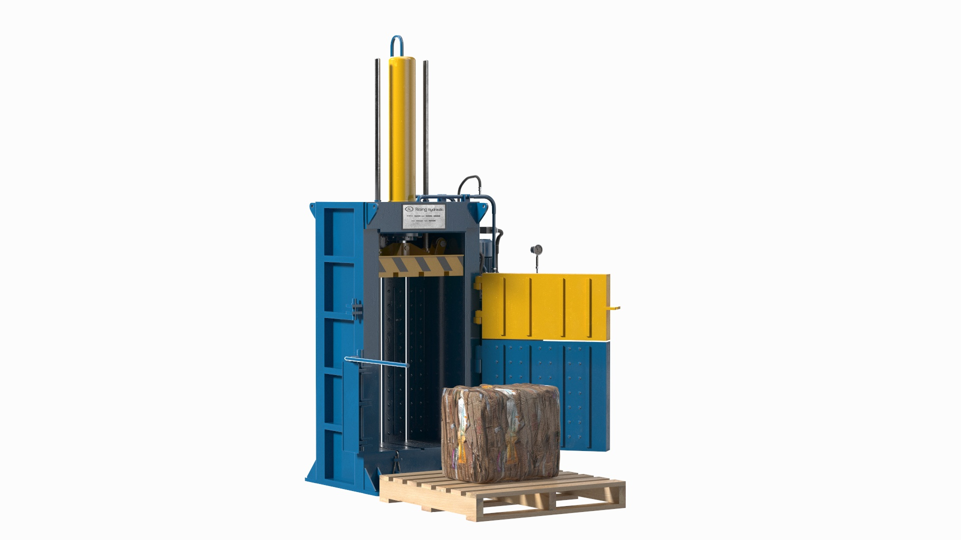 Bailing Machine Blue With Cardboard Briquette 3D - TurboSquid 2273665