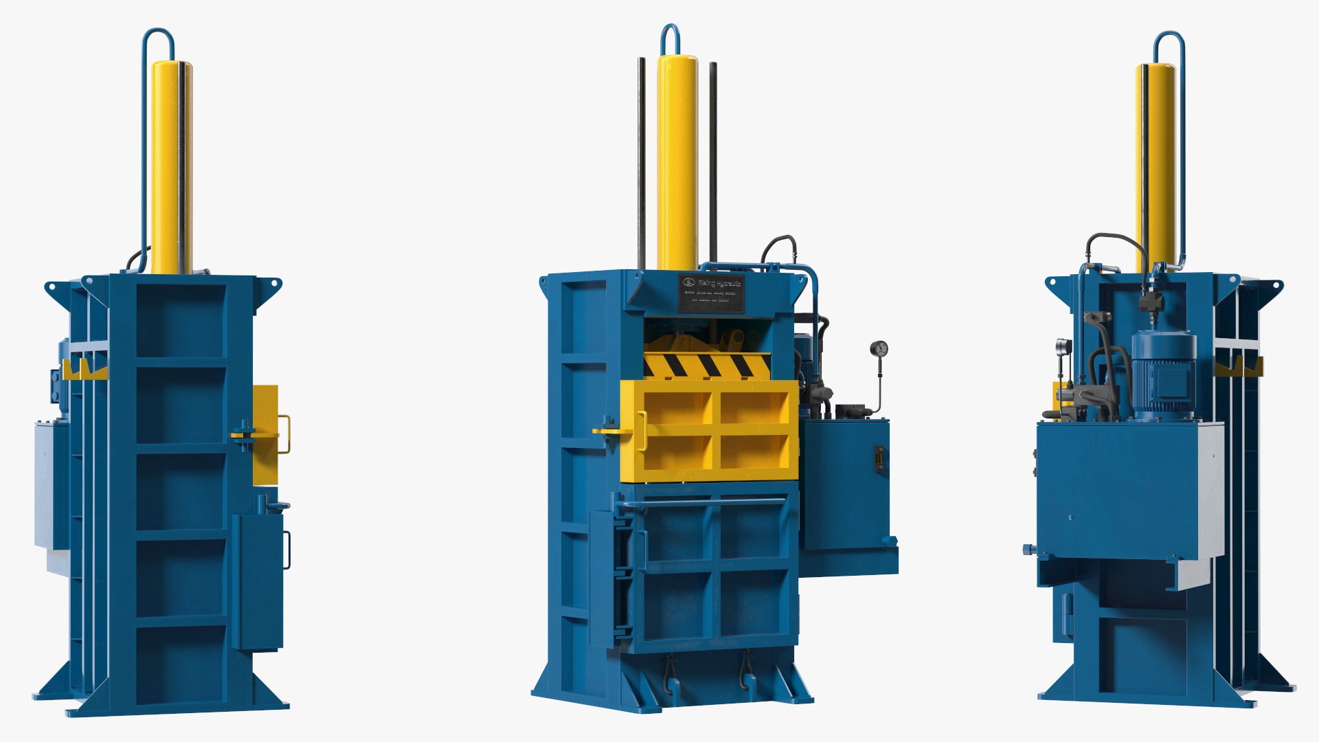 Bailing Machine Blue With Cardboard Briquette 3D - TurboSquid 2273665