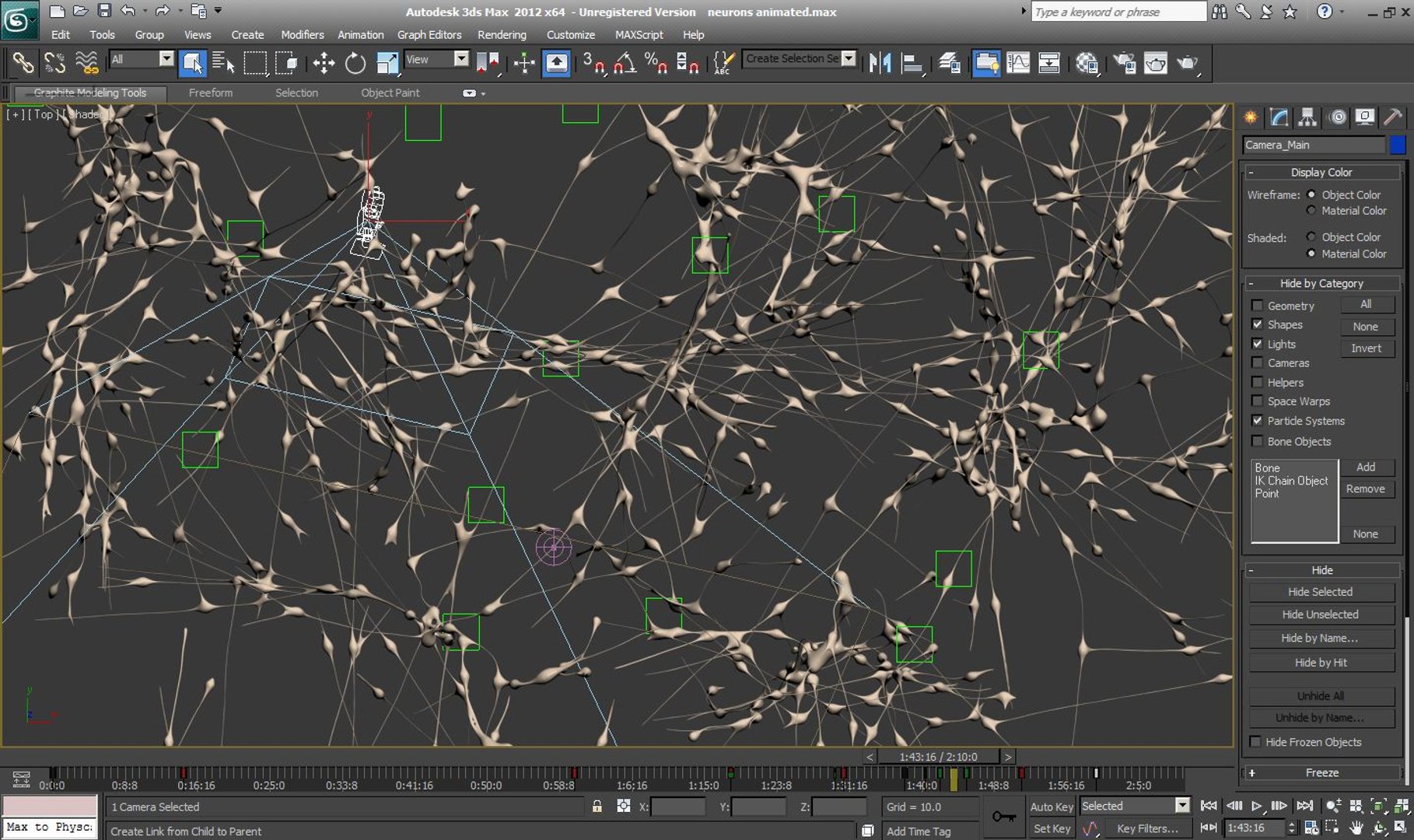 3d Model Brain Neuron Cloud Particle Flow