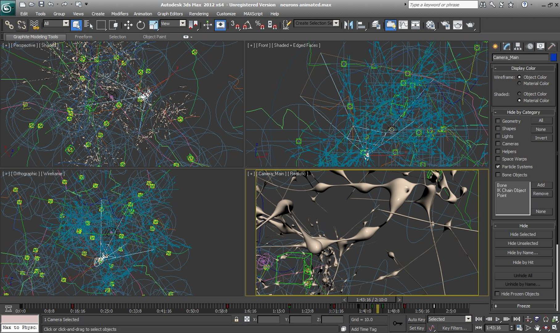 3d Model Brain Neuron Cloud Particle Flow