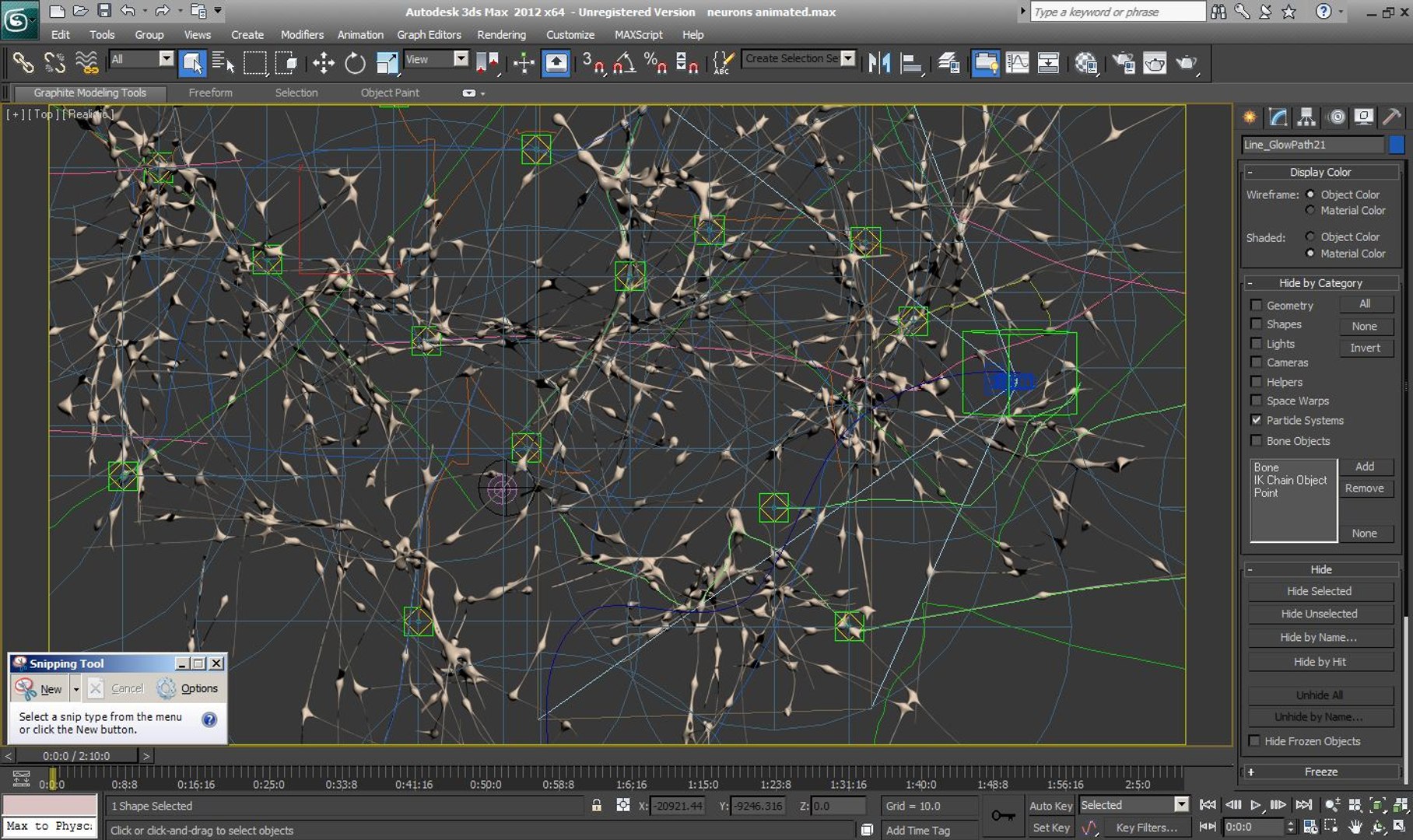3d Model Brain Neuron Cloud Particle Flow