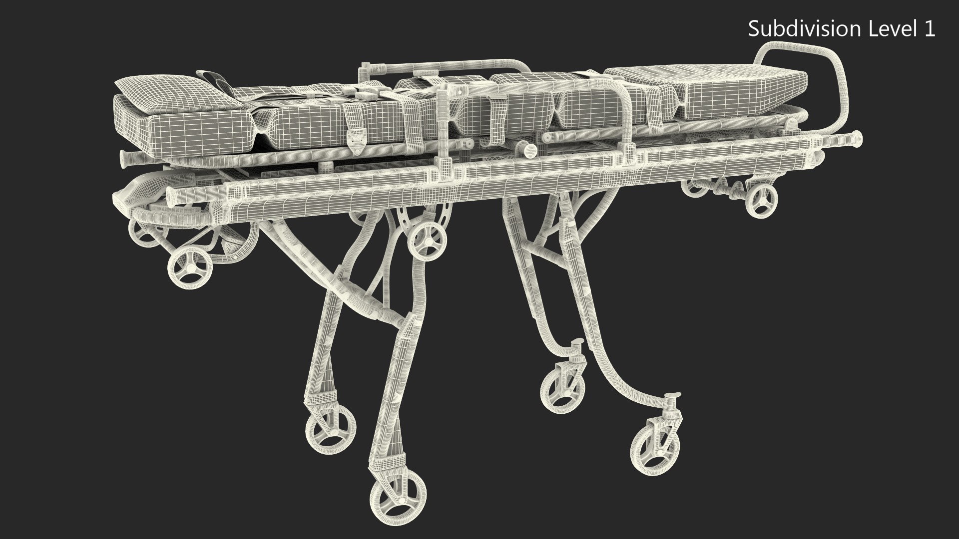 Ambulance unfolded gurney 3D model - TurboSquid 1684689