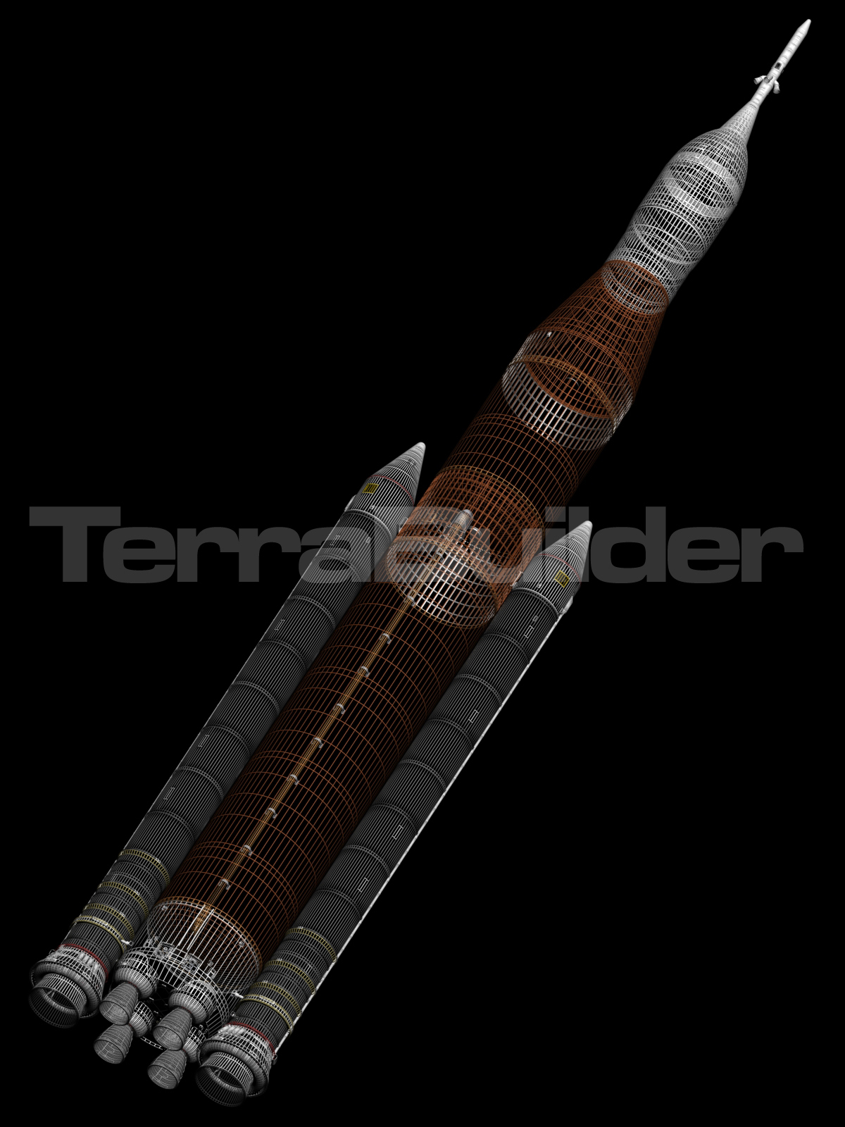 space launch sls heavy 3d model