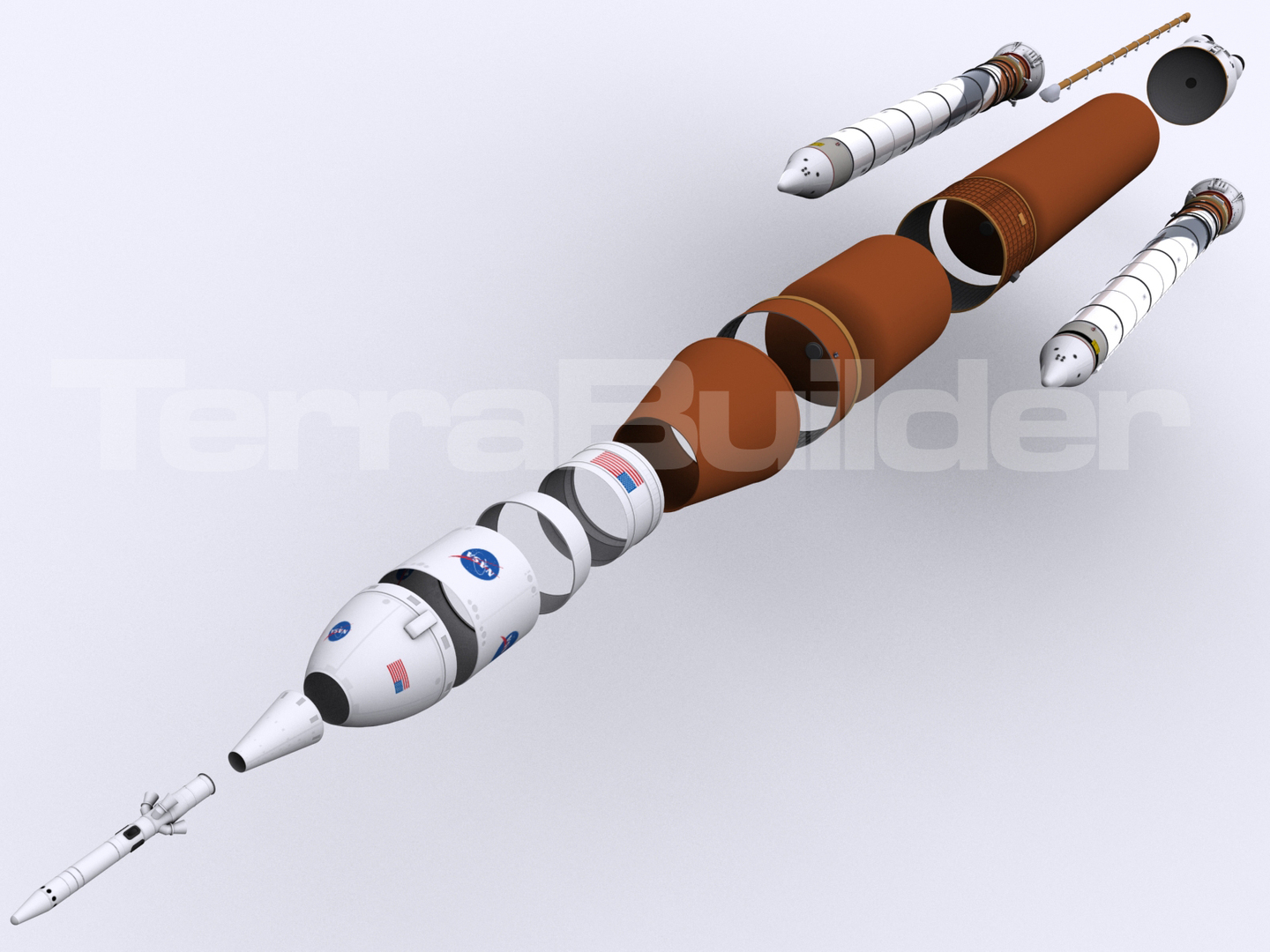 space launch sls heavy 3d model