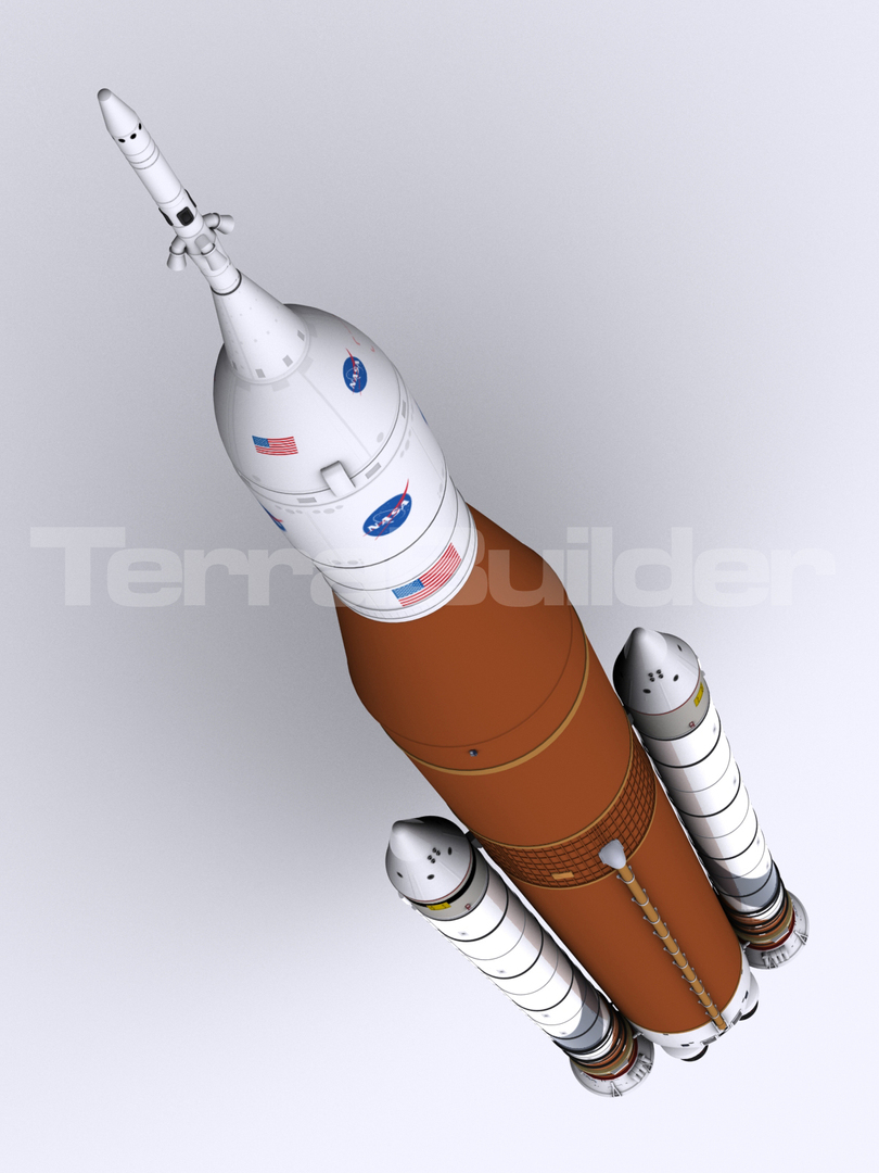 space launch sls heavy 3d model