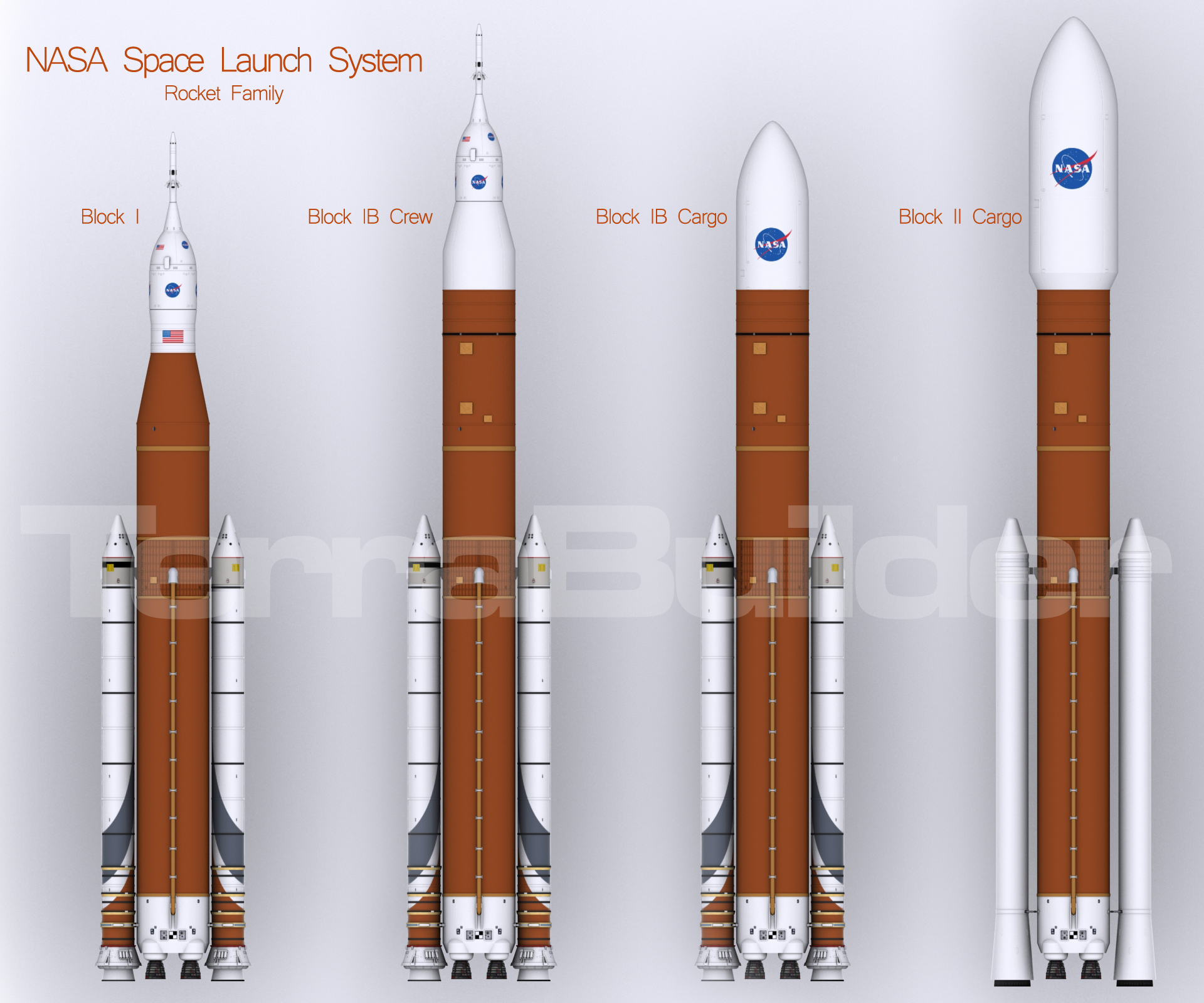 space launch sls heavy 3d model
