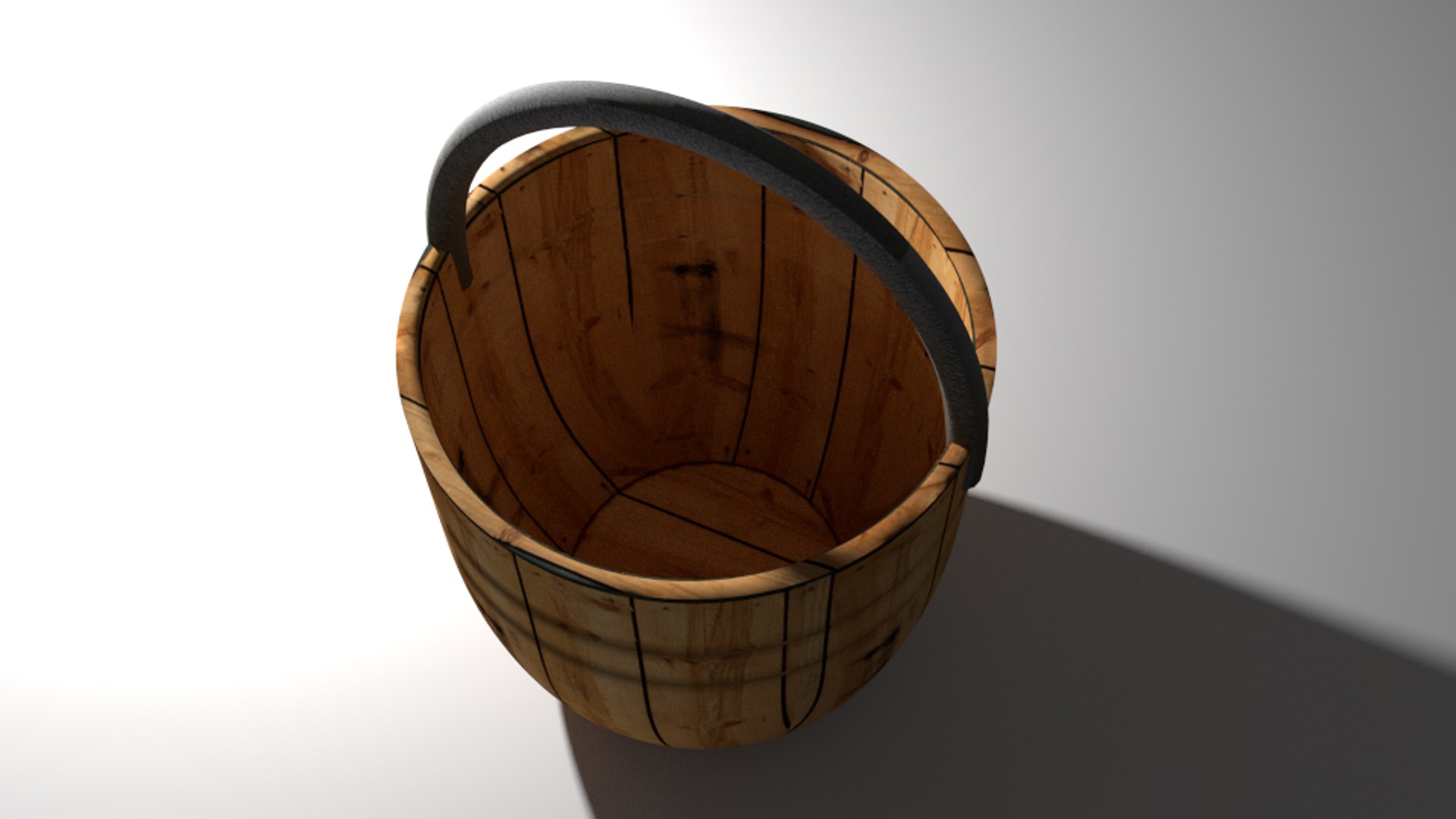 free 3ds model wood bucket