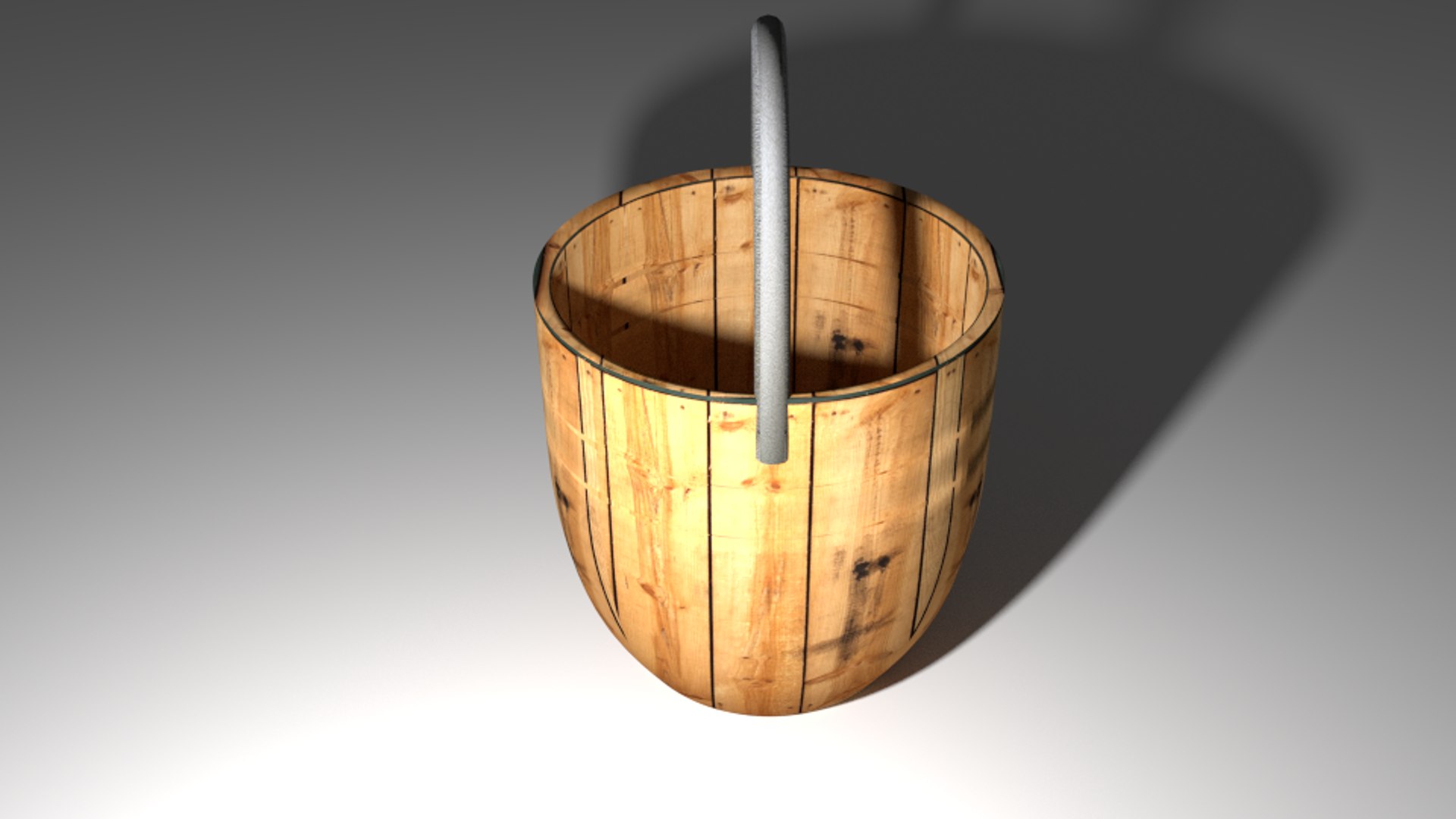 free 3ds model wood bucket