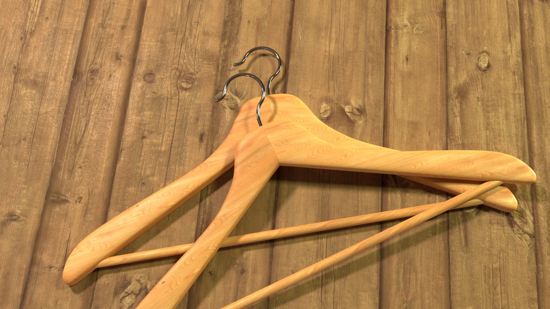 3D Wooden Hanger Model - TurboSquid 1335944