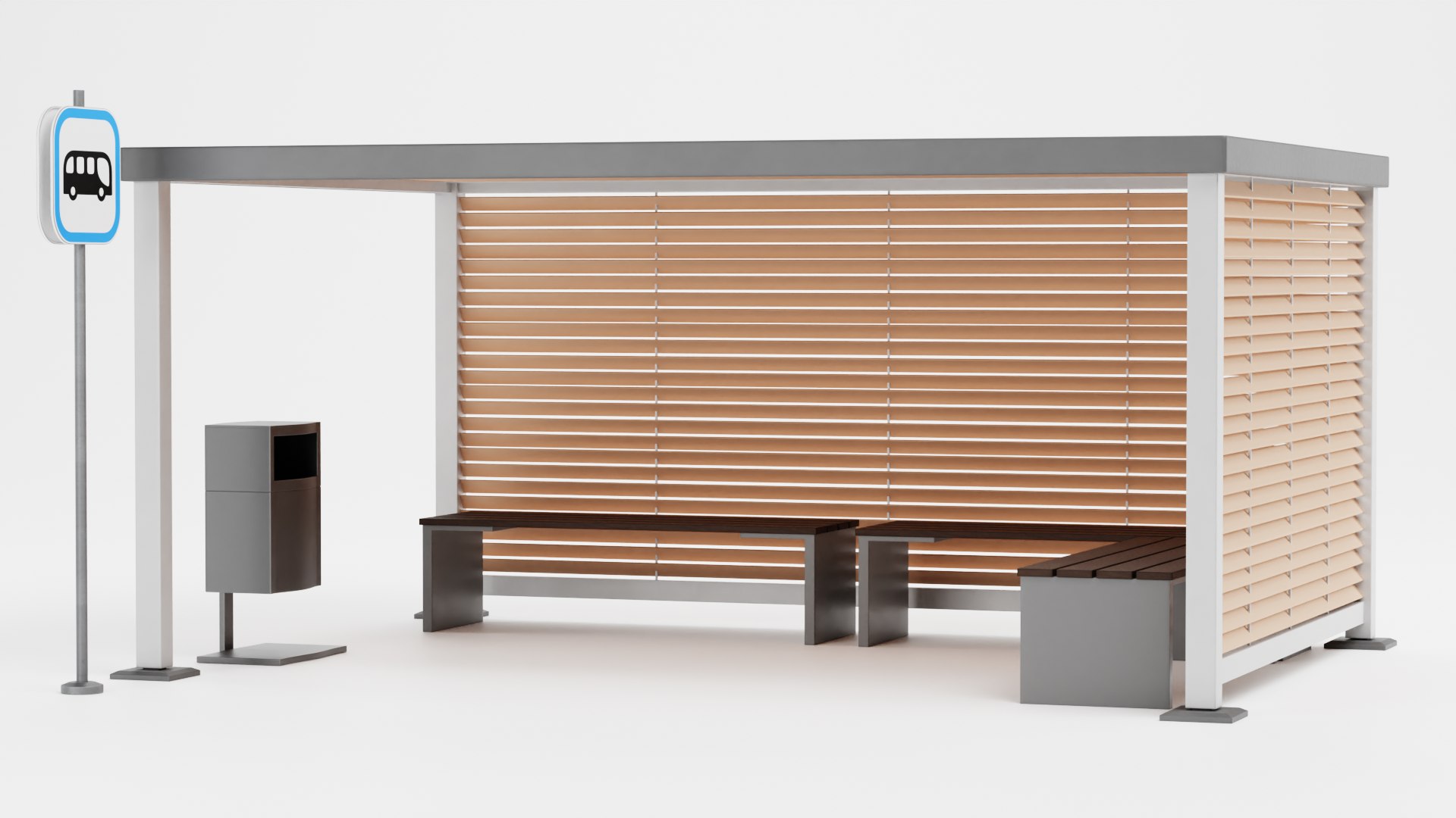 Bus Stop 03 3D - TurboSquid 2057601