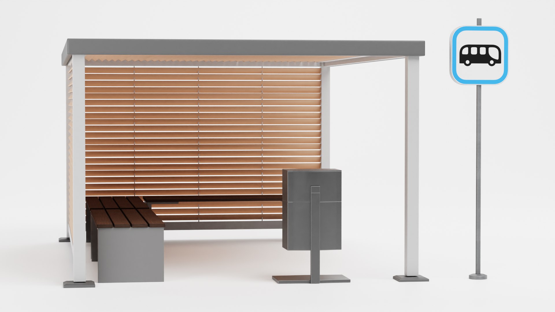 Bus Stop 03 3D - TurboSquid 2057601