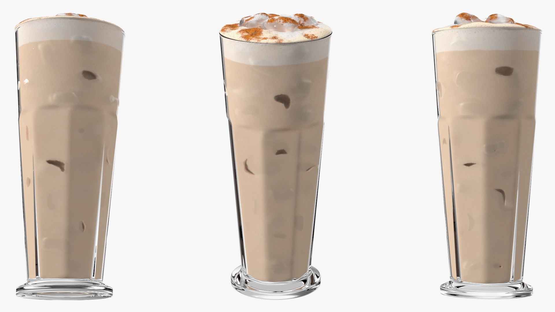 Iced Cappuccino With Cinnamon In Tall Glass 3D Model - TurboSquid 2105088
