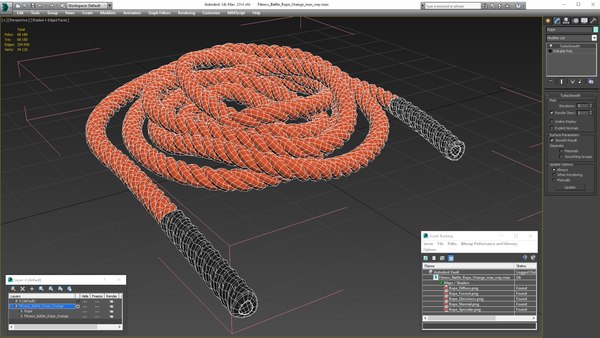Fitness Battle Rope Orange 3D model - TurboSquid 1778353