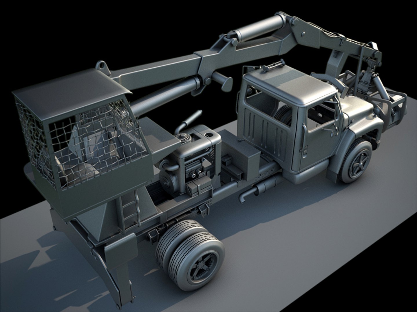 Construction Vehicle Log Lifter 3d Model