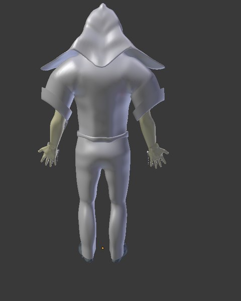 3d low-poly druid model