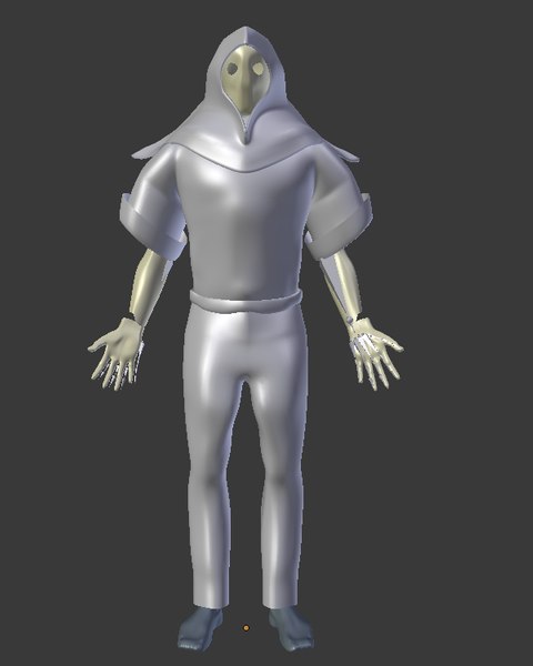 3d low-poly druid model