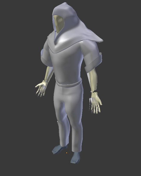 3d low-poly druid model