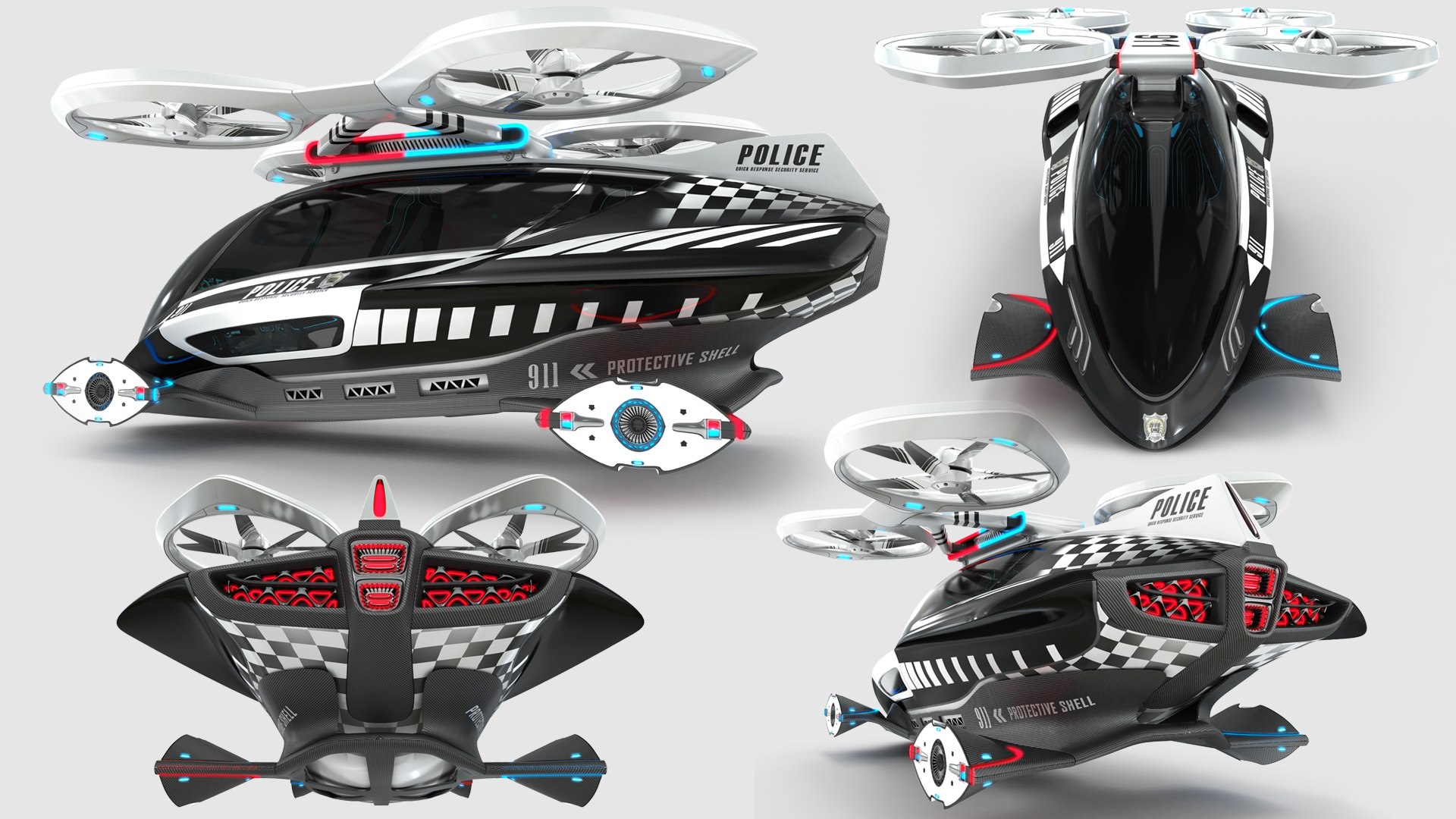 3D Model Individual Aircraft Police - TurboSquid 1749554
