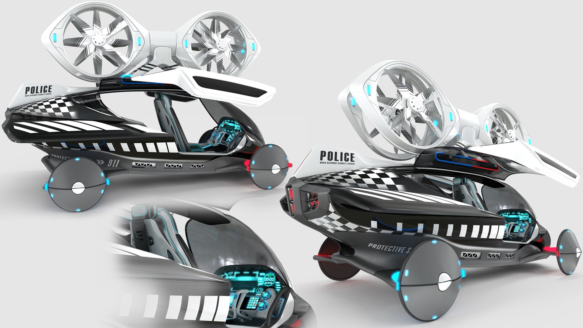 3D Model Individual Aircraft Police - TurboSquid 1749554