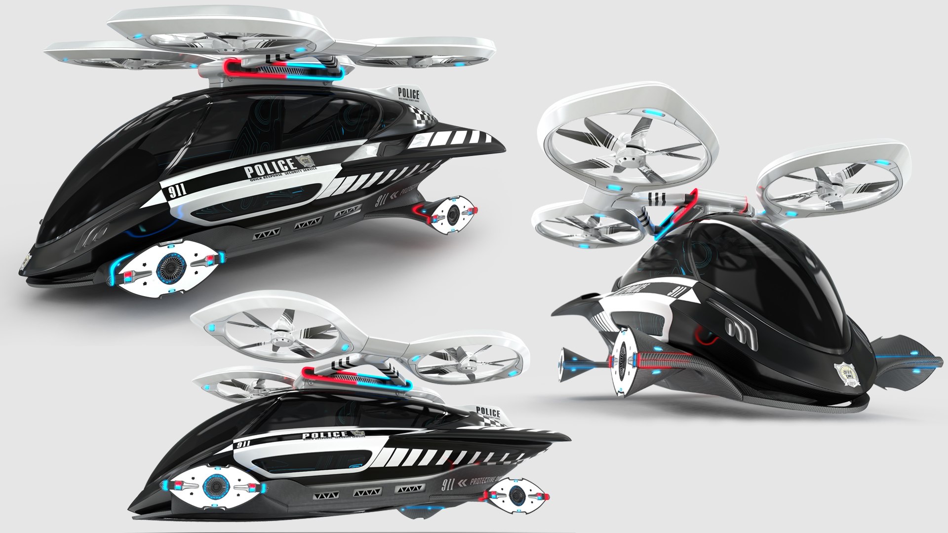 3D Model Individual Aircraft Police - TurboSquid 1749554