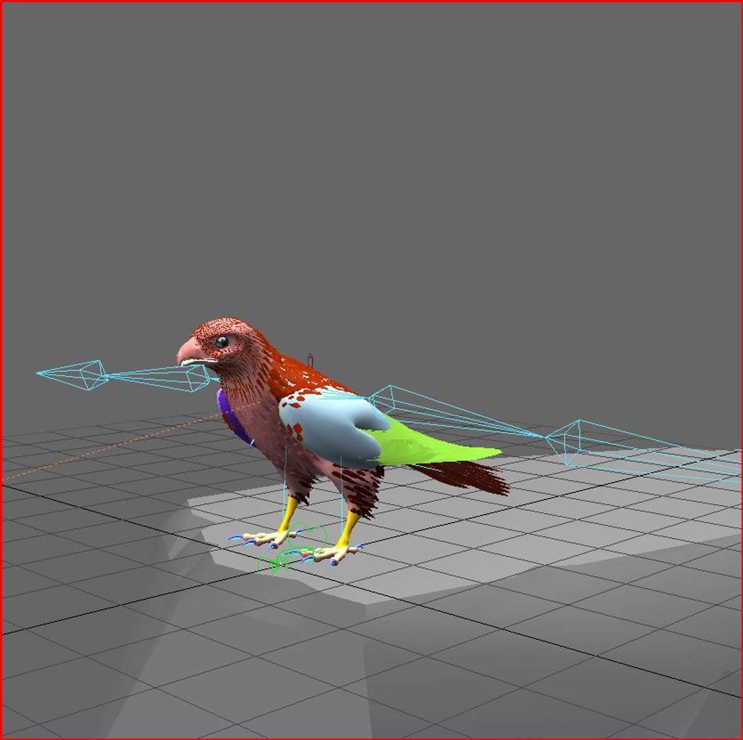 3d model red tailed hawk