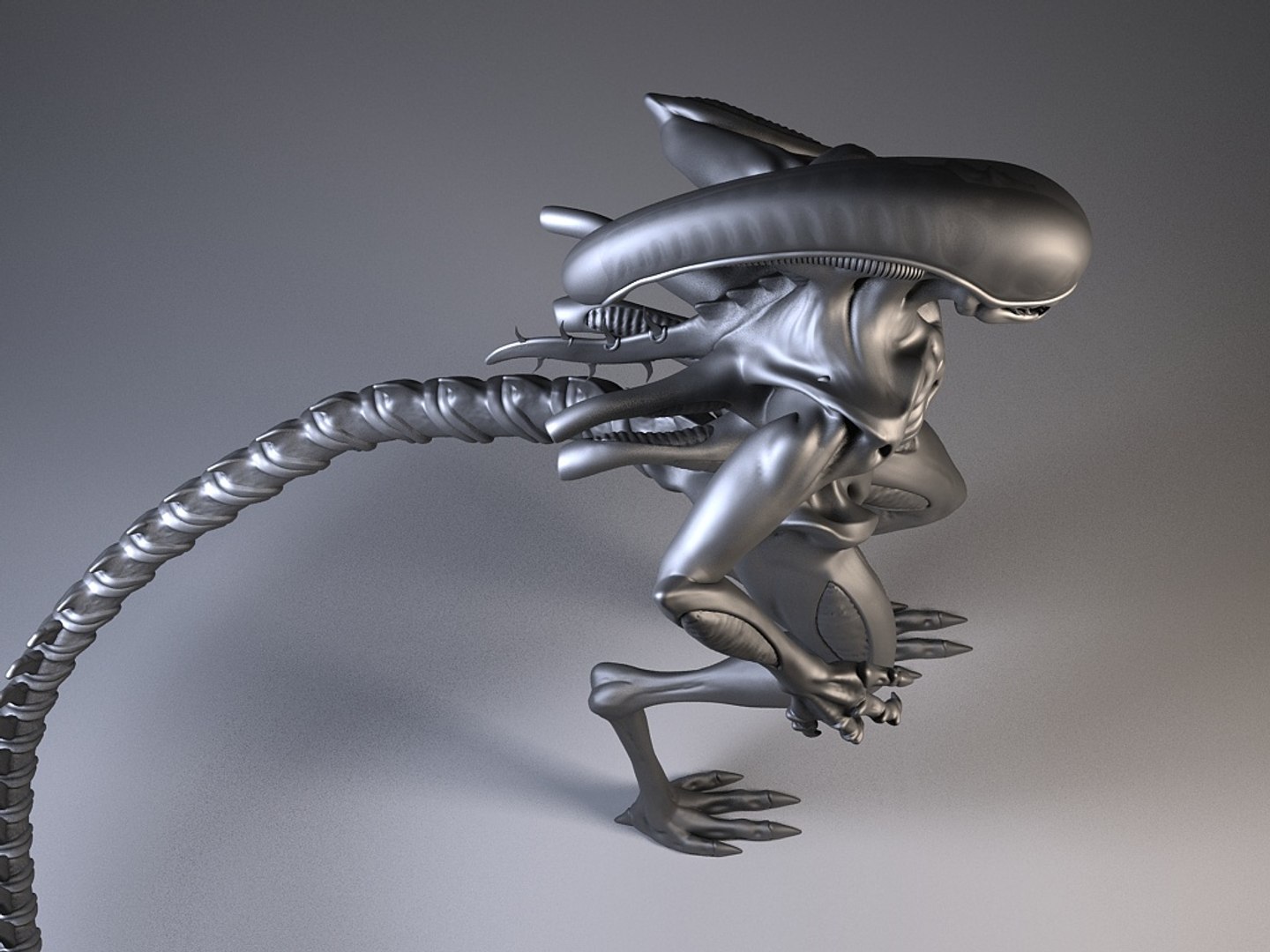 3d model rigged alien xenomorph