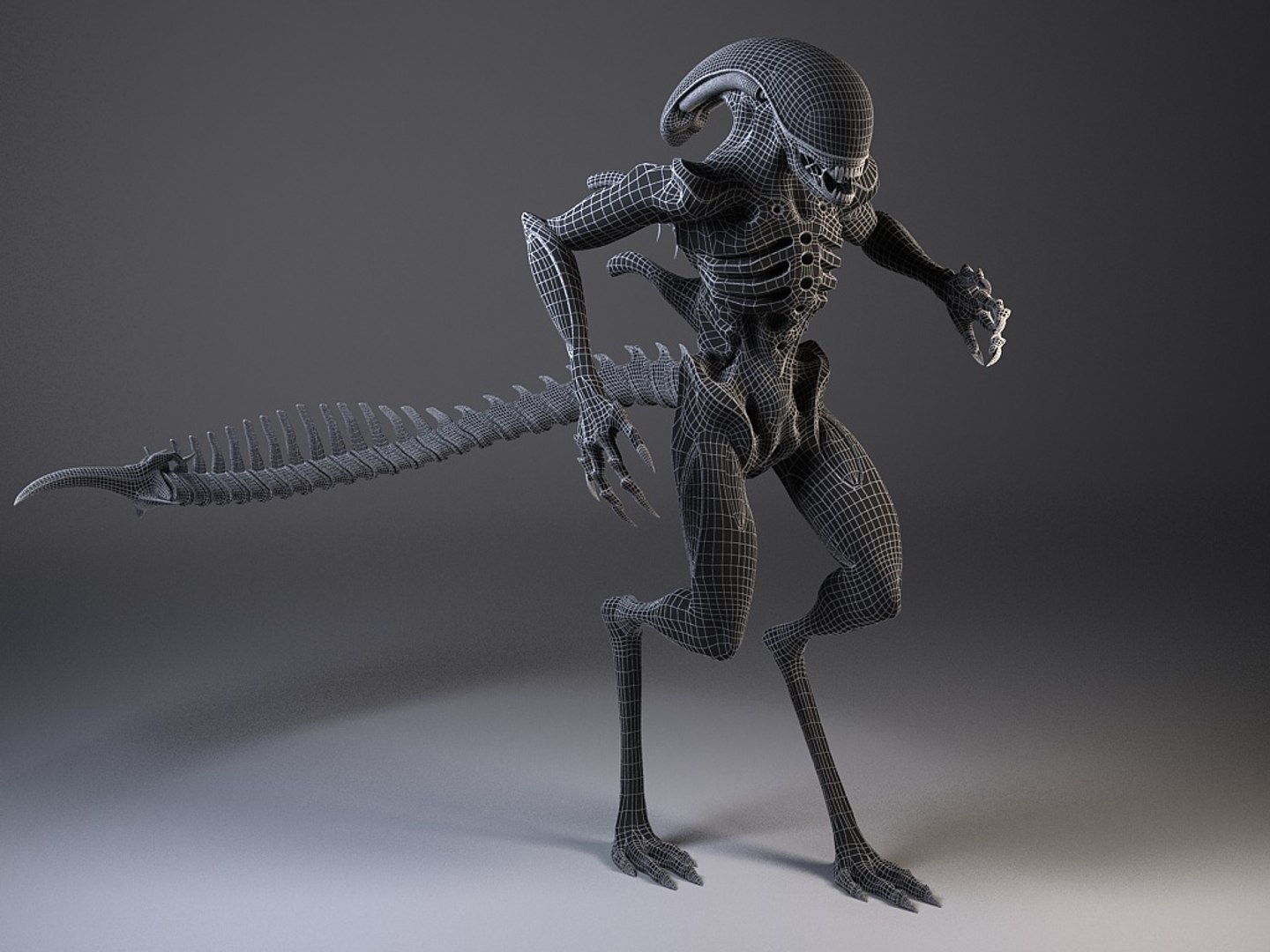 3d model rigged alien xenomorph