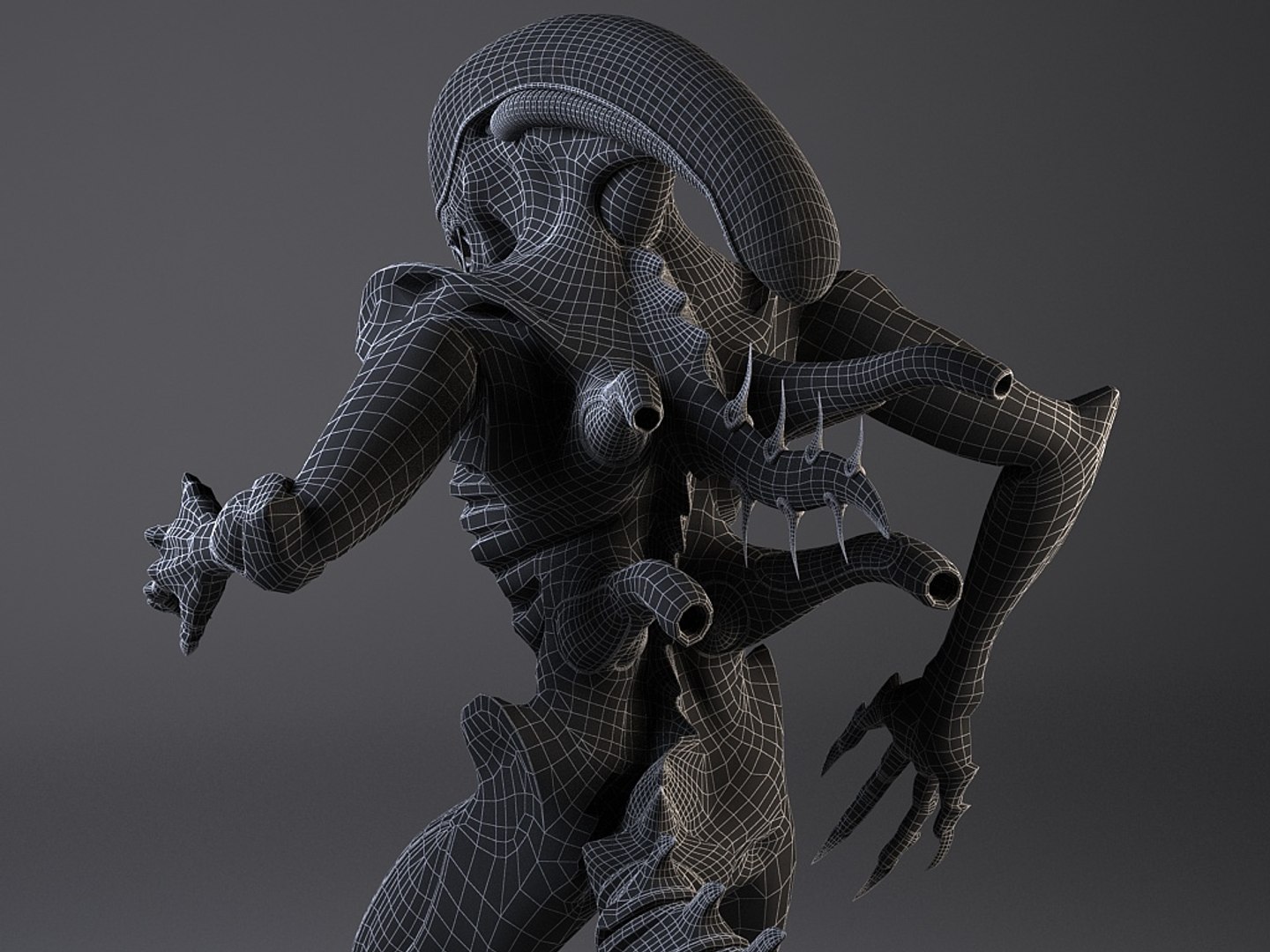 3d model rigged alien xenomorph