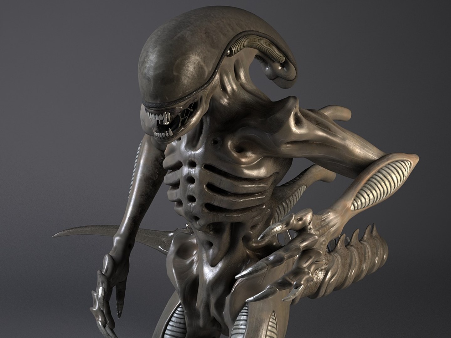 3d model rigged alien xenomorph
