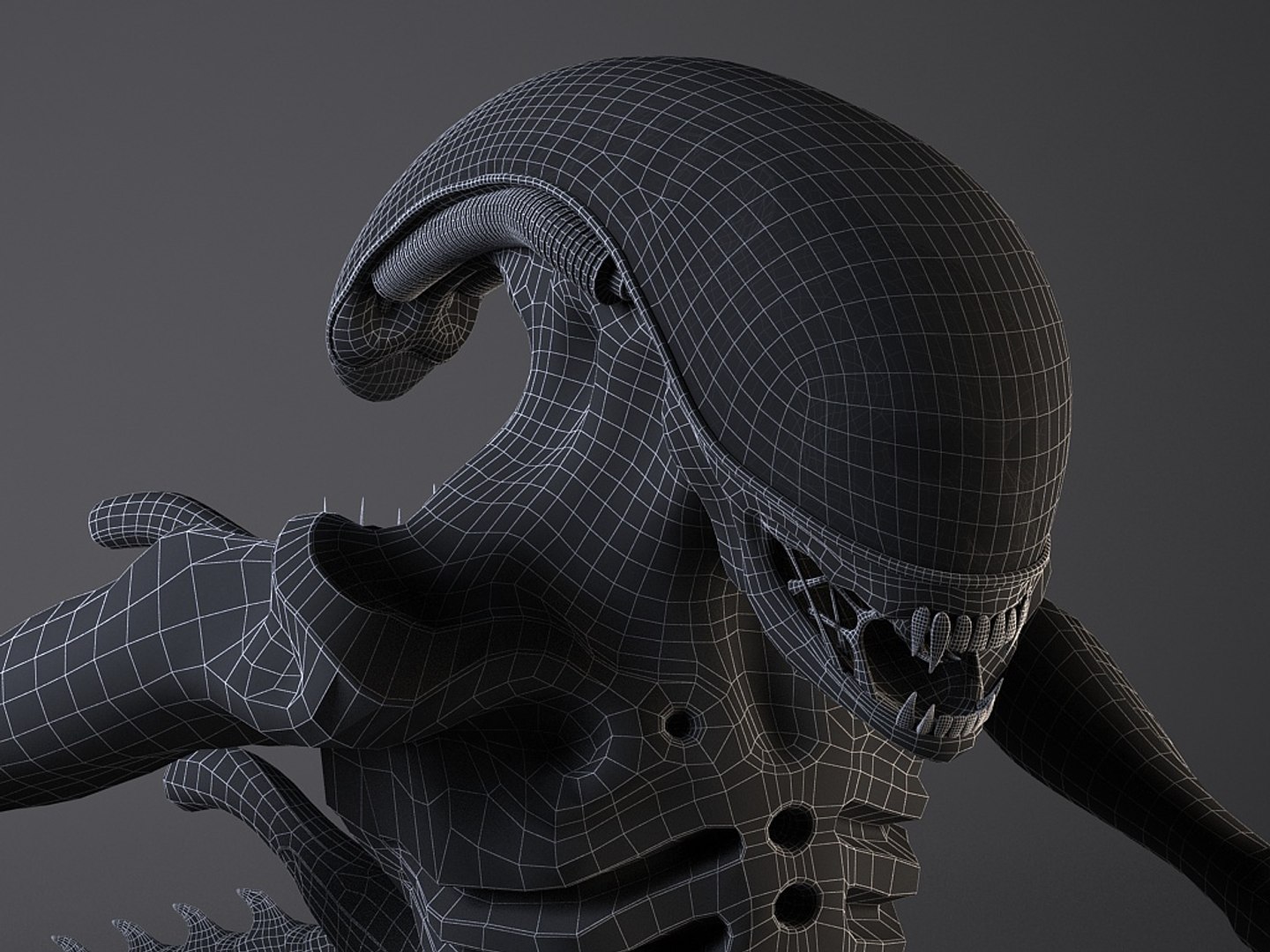 3d model rigged alien xenomorph